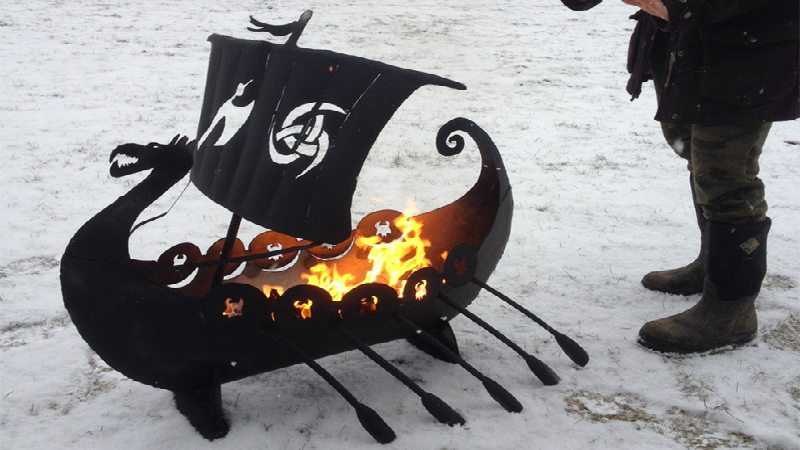 Viking Ship Fire Pit